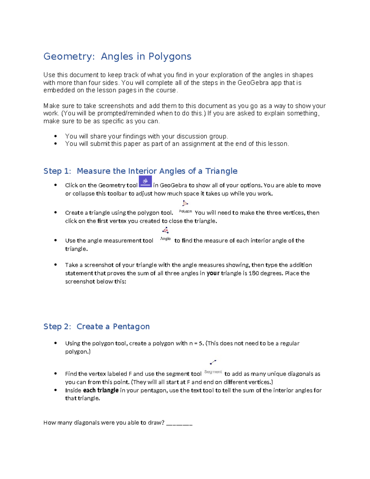Geo Angles Polygons 1 - bro - Geometry: Angles in Polygons Use this ...