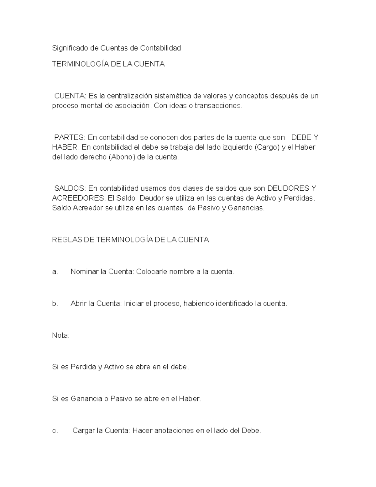 Terminología Contable: Claves para Comprender las Cuentas - Studocu