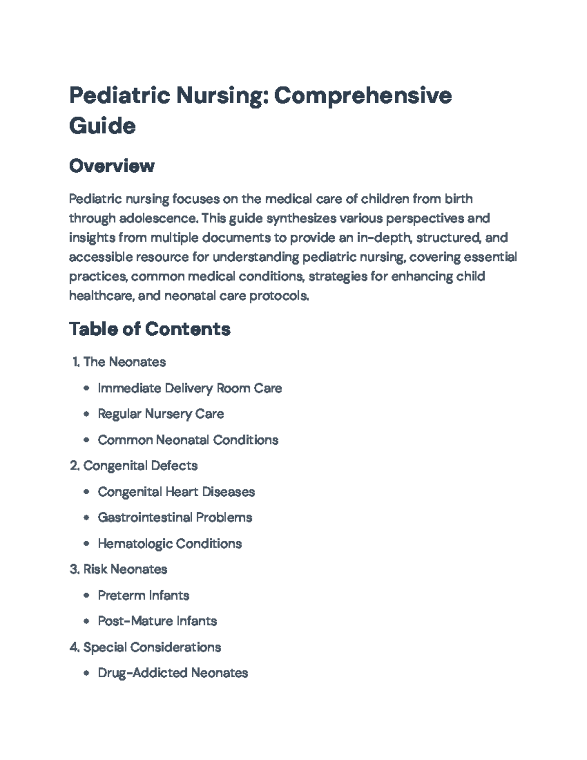 Pediatric Nursing Guide: Comprehensive Care & Protocols for Neonates ...