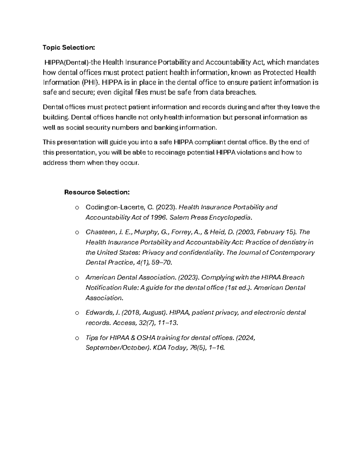 Coms Mod1 Disc: HIPAA Compliance in Dental Offices - Studocu