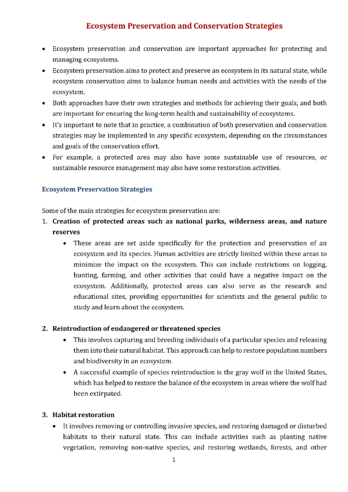 Ecosystem Preservation & Conservation Strategies: A Comprehensive ...