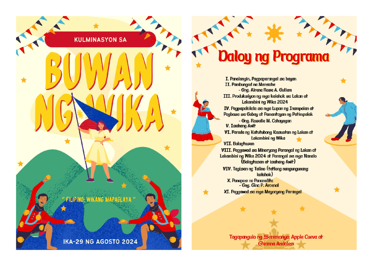 KULMINASYON SA BUWAN NG WIKA 2024 - Programa at Aktibidades - Studocu