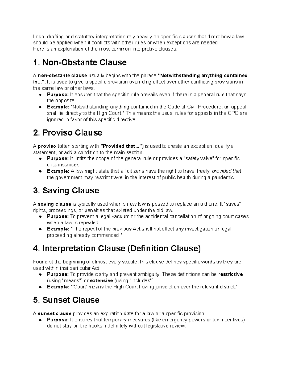Legal Drafting: Key Interpretive Clauses Explained (LAW 101) - Studocu