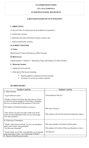 DLP 1 Module 1 - mkho - Detailed Lesson Plan (DLP) Format DLP No ...