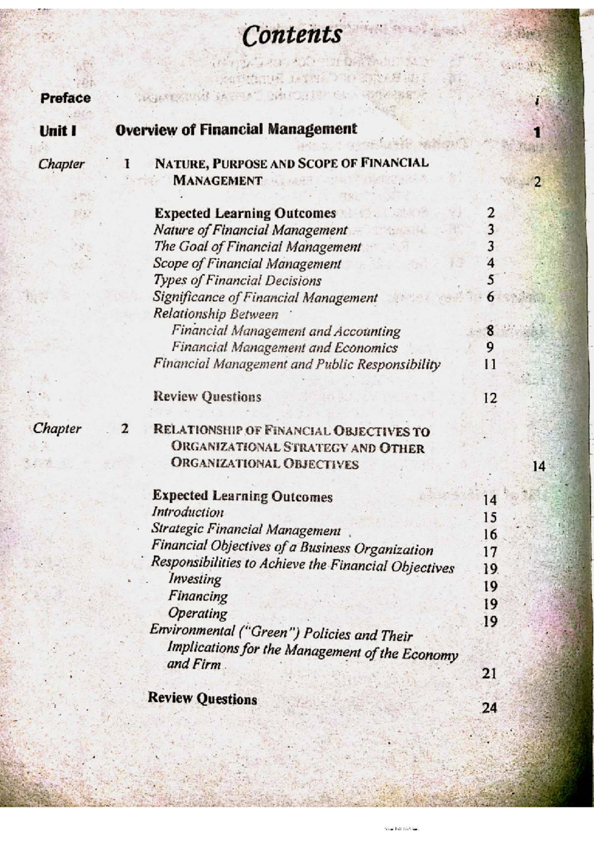 Financial Management Overview: Key Concepts and Review Questions (FIN ...