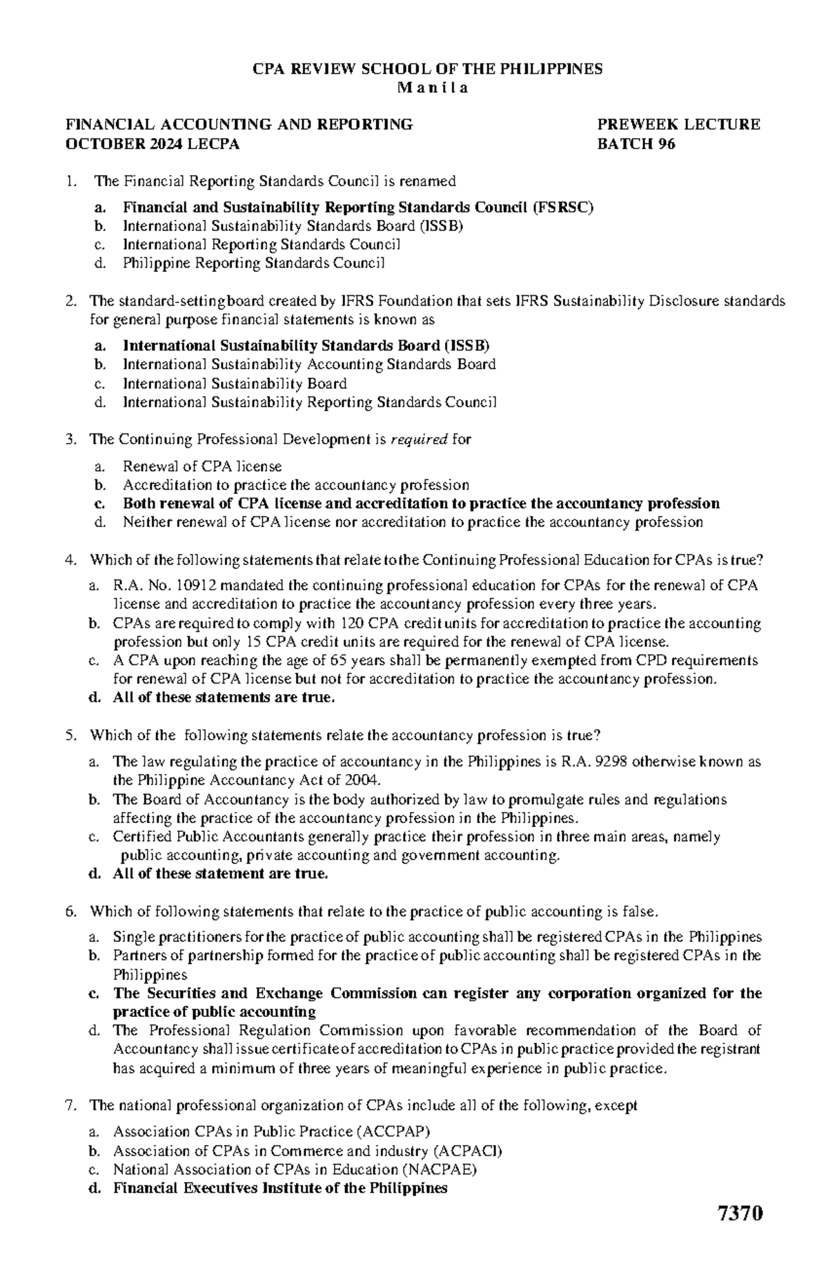 CPAR FAR Lecture Notes for October 2024 - Batch 9 6 - Studocu