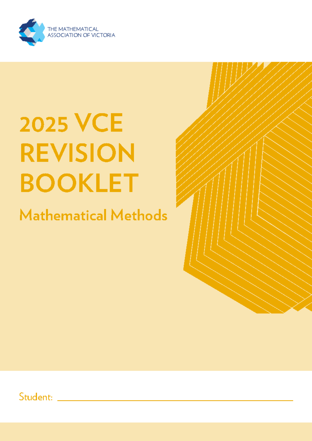 MAV VCE 2025 Revision Booklet: Mathematical Methods & Functions - Studocu