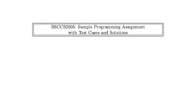 BSCCS2005: Java Programming Assignment with Test Cases and Solutions ...