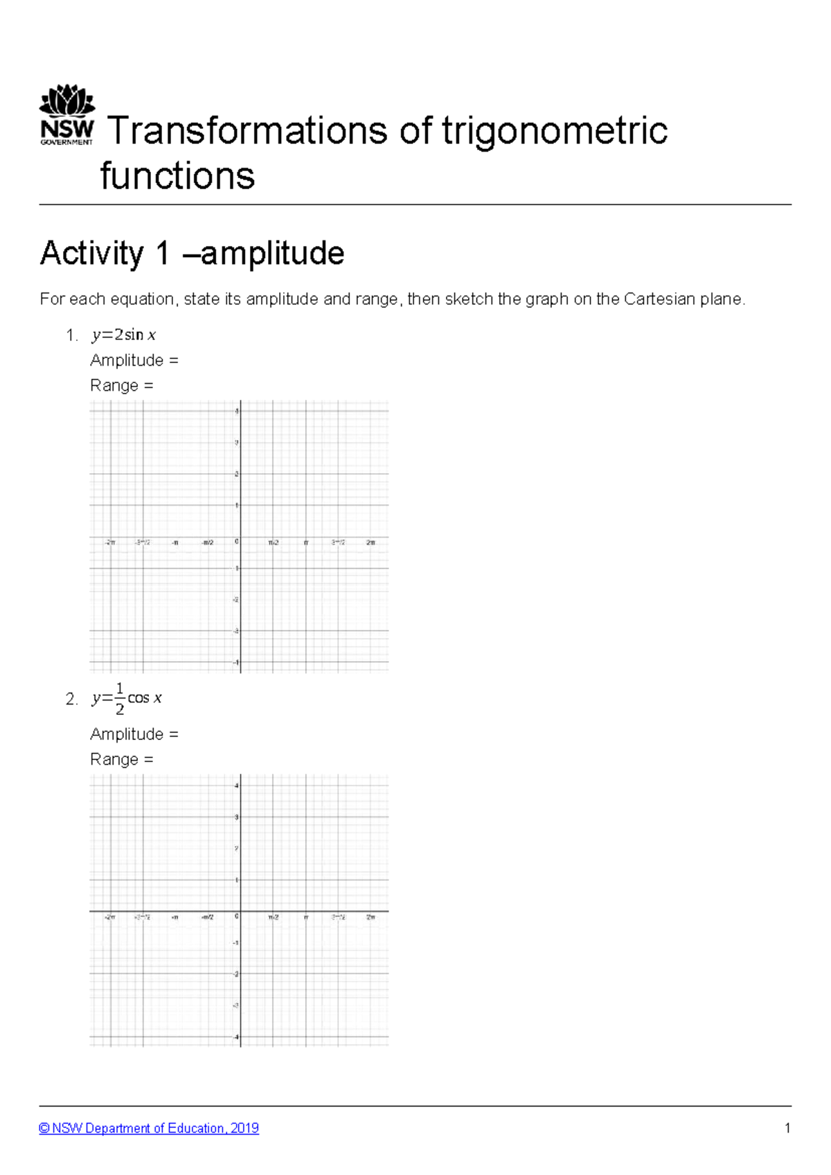MA T3 Transformations of Trigonometric Functions Activity Guide - Studocu