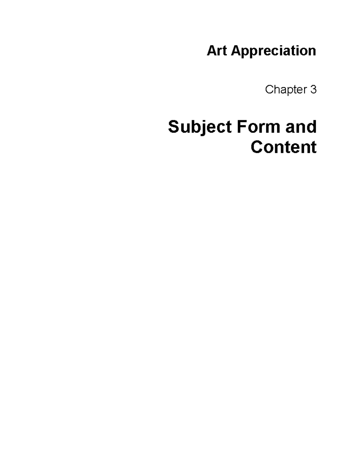 GEC 6 Chapter 3 - where - Art Appreciation Chapter 3 Subject Form and ...