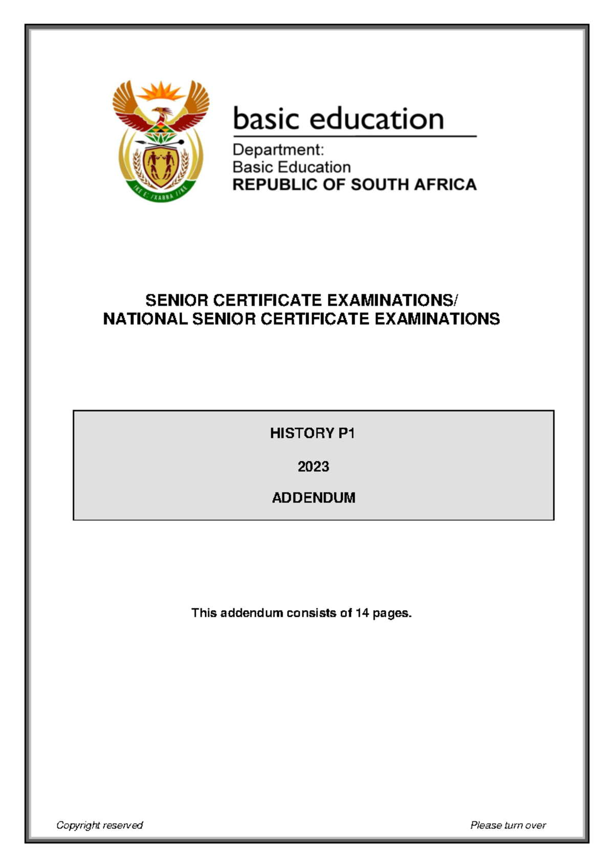 History dbe nsc grade 12 past exam papers 2023 p1 may june addendum eng ...