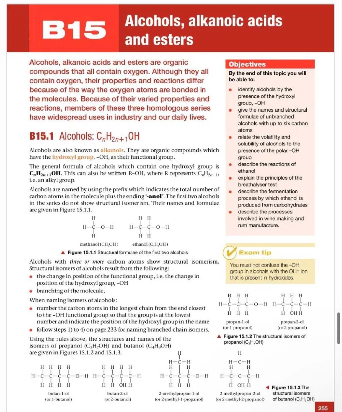 B1S Final Exam Notes on Alcohols, Alkanoic Acids, and Esters - Studocu