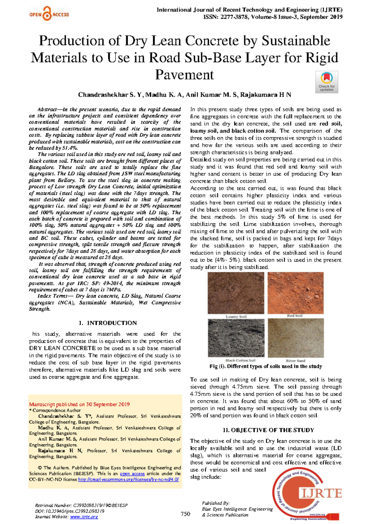 Production of Dry Lean Concrete Using Sustainable Materials for Rigid ...