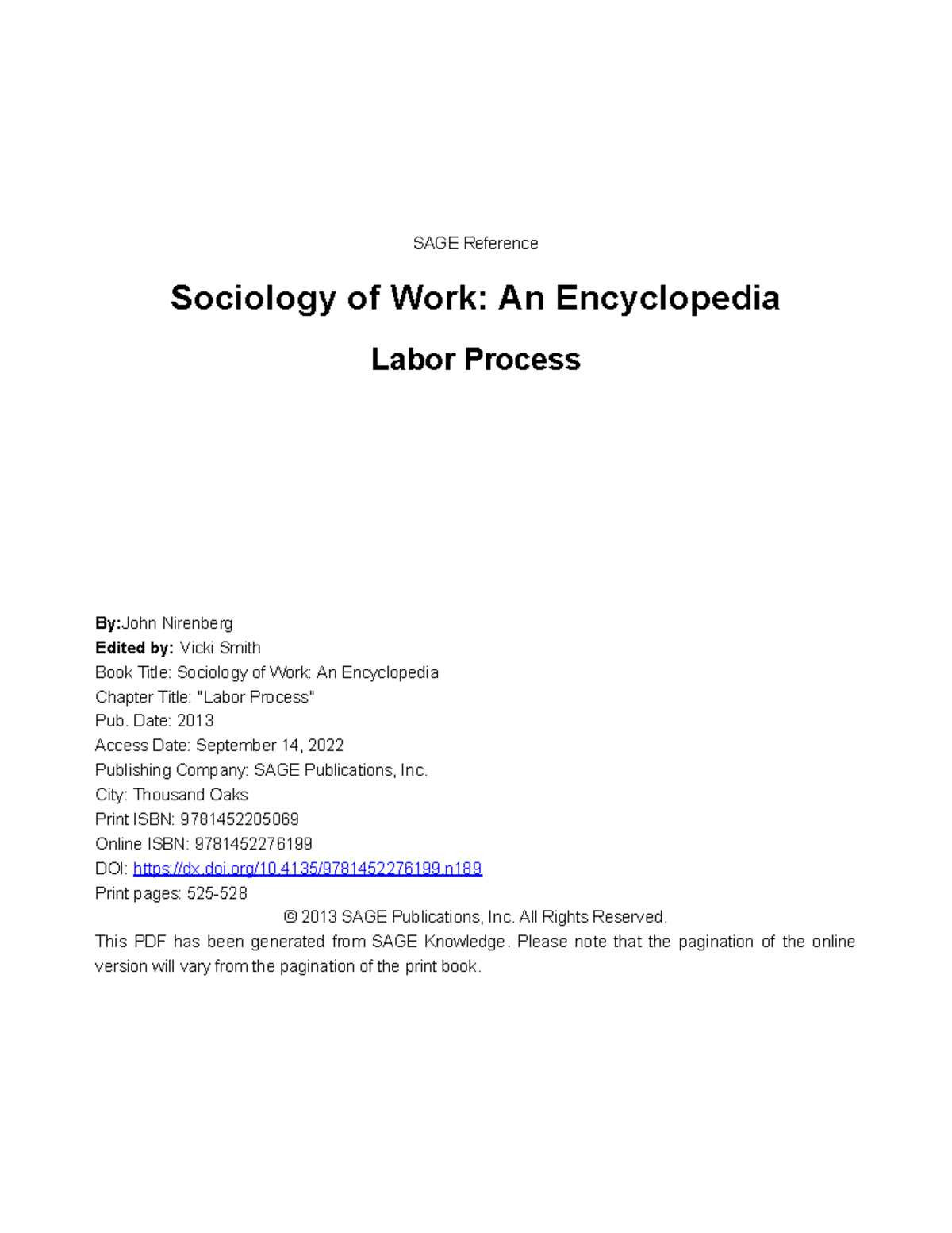 Labor Process and Its Evolution: Insights from Sociology of Work (SOC ...