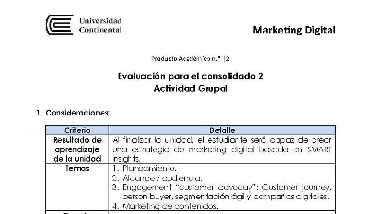 Marketing Digital - Producto Académico 3: Caso Quantico Evaluación - Studocu