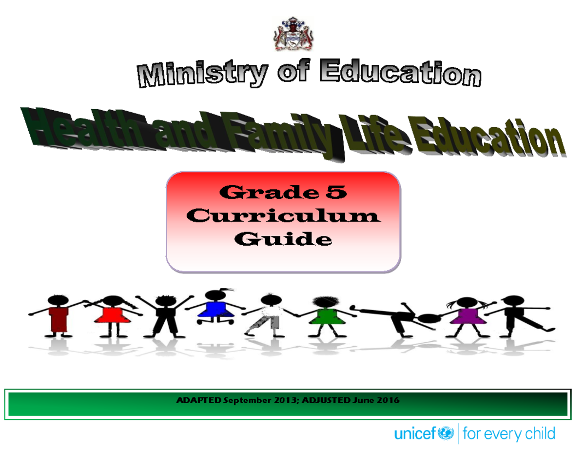 Health & Family Life Ed. - HFLE - Grade 5 Curriculum Overview - Studocu