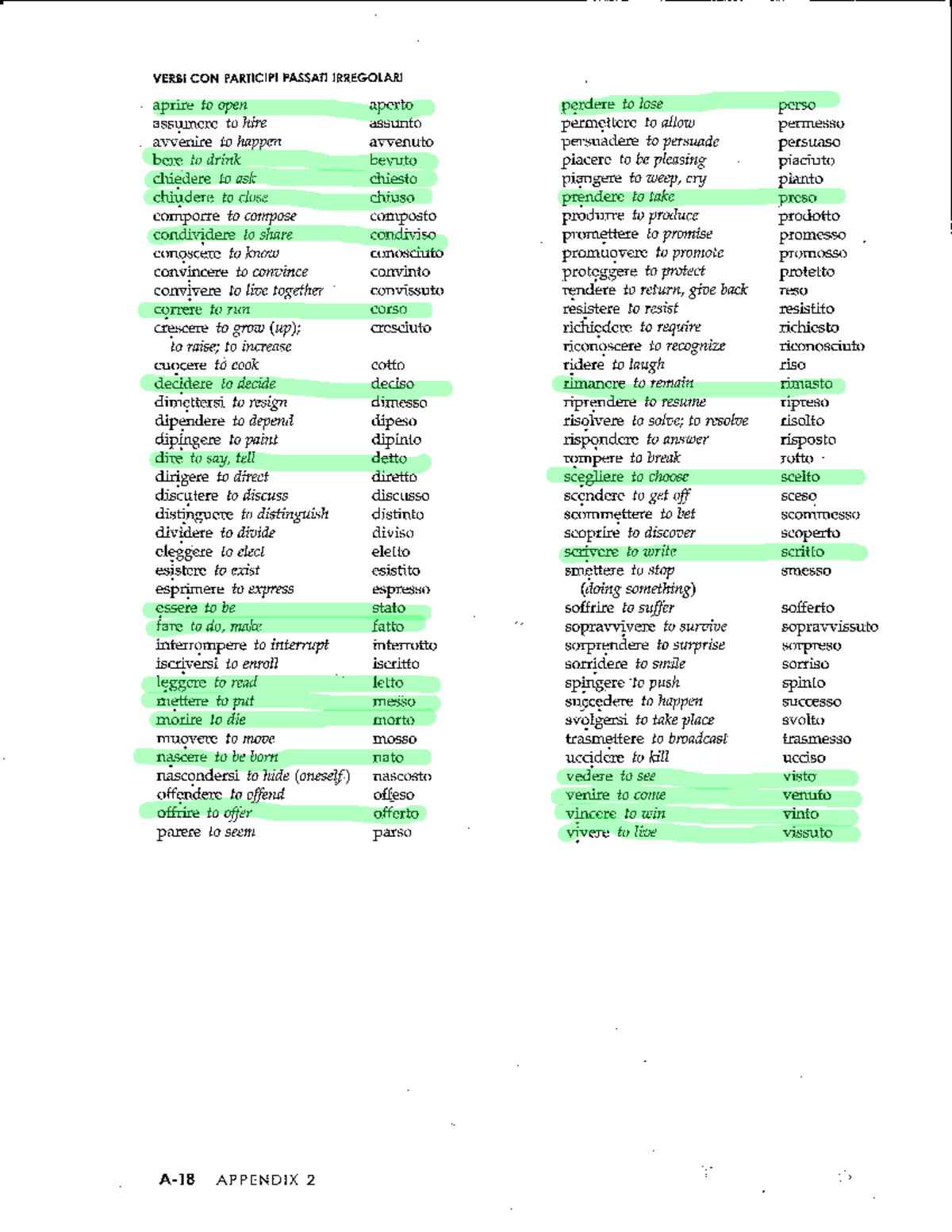 Midterm Exam Study Notes for BIO 101: Irregular Past Participles - Studocu