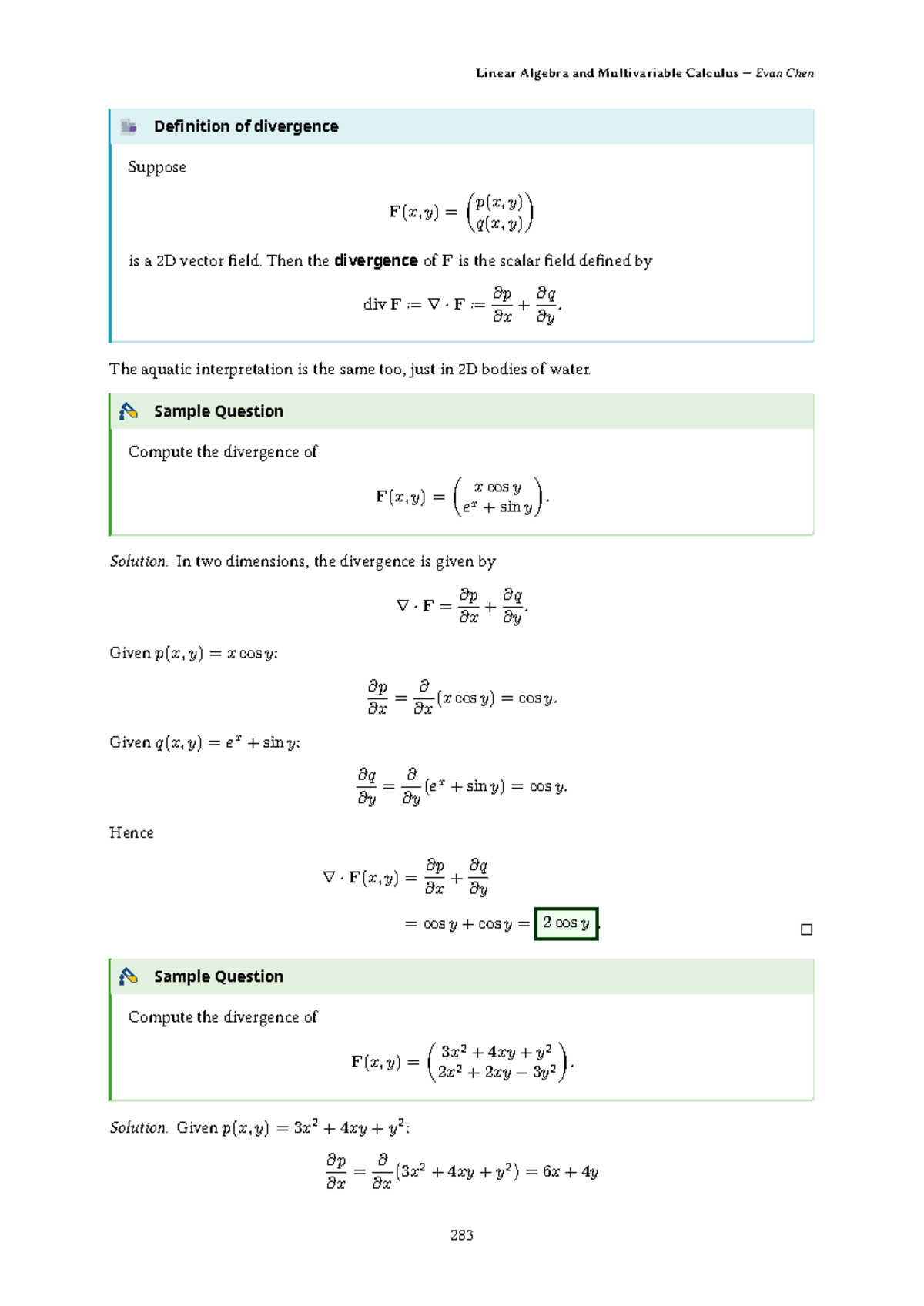 Calculus Notes Summary: Divergence in Linear Algebra & Multivariable ...
