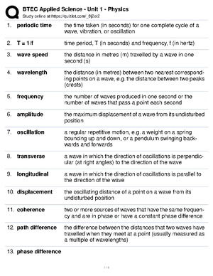 Applied Science - Level 3 - Further Education College - Studocu