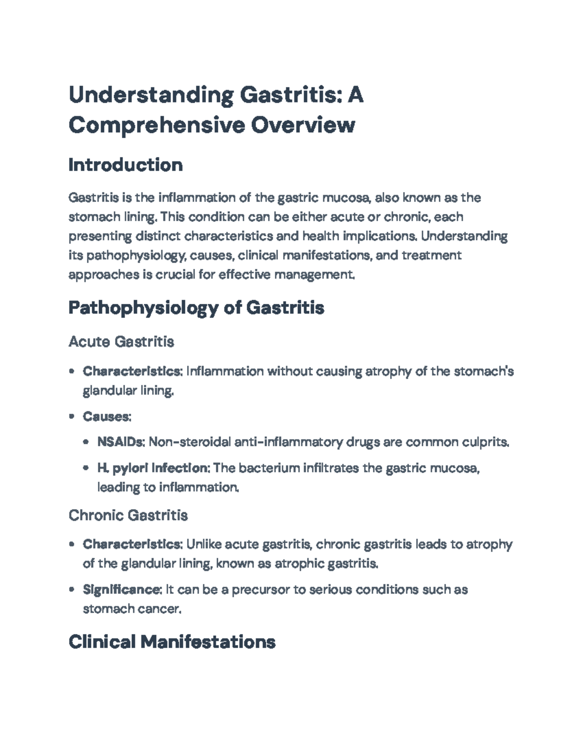 Understanding Gastritis: Causes, Symptoms, Diagnosis & Treatment ...