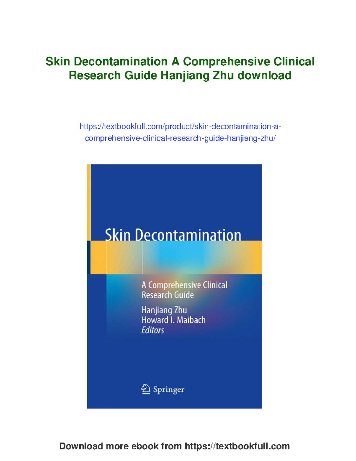 Skin Decontamination: A Clinical Research Guide by Hanjiang Zhu - Studocu