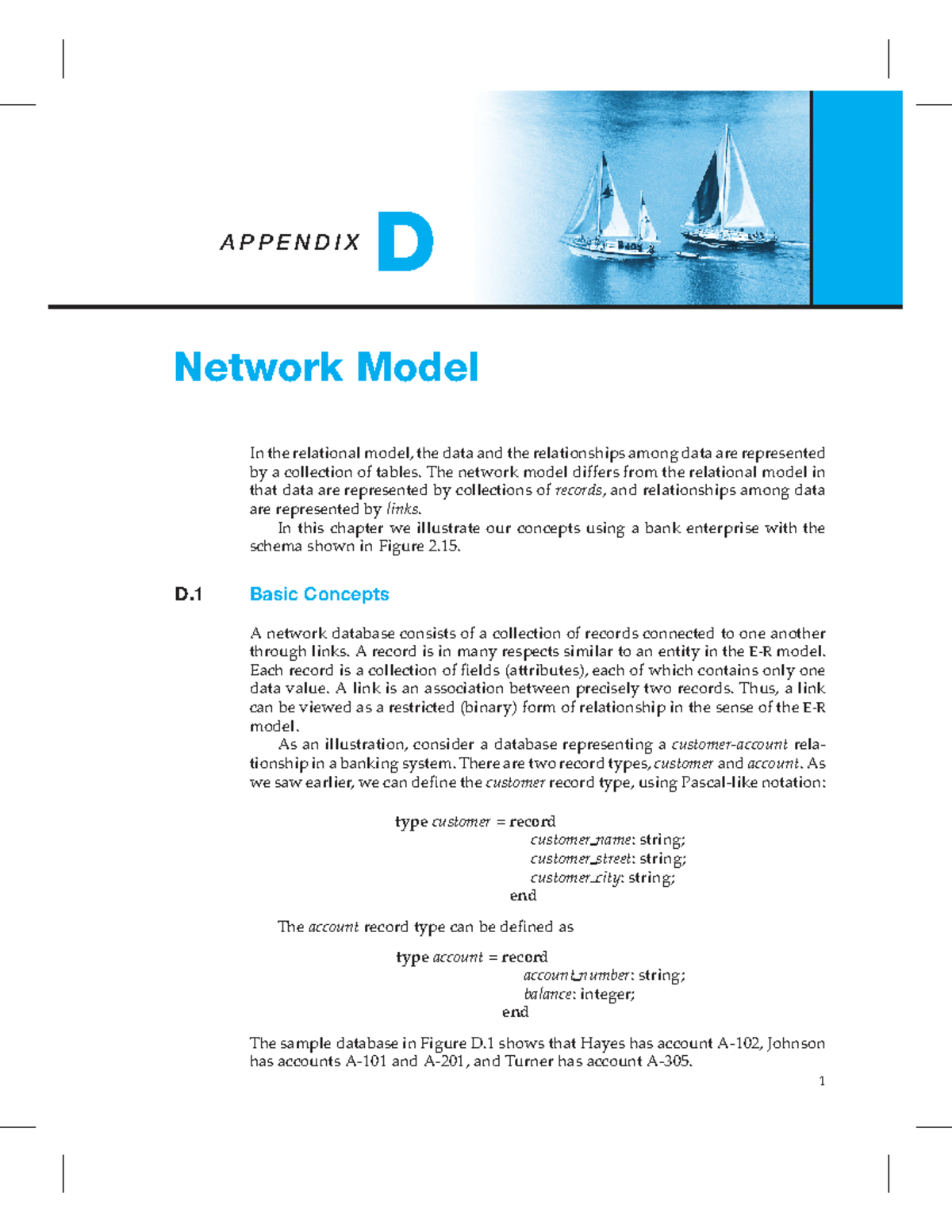 Network Model Overview: Appendix D Insights on Database Structures - Studocu