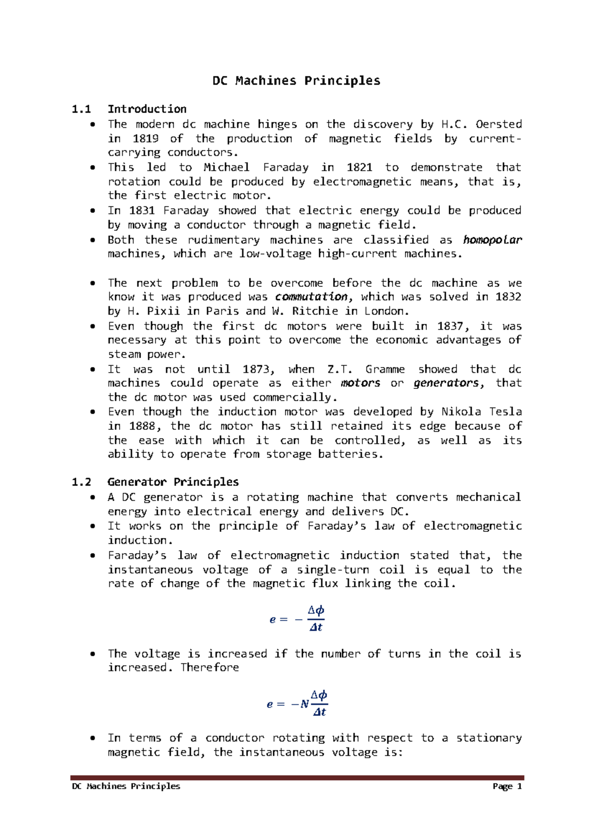 DC Machines Principles - DC Machines Principles 1 1 Introduction The ...