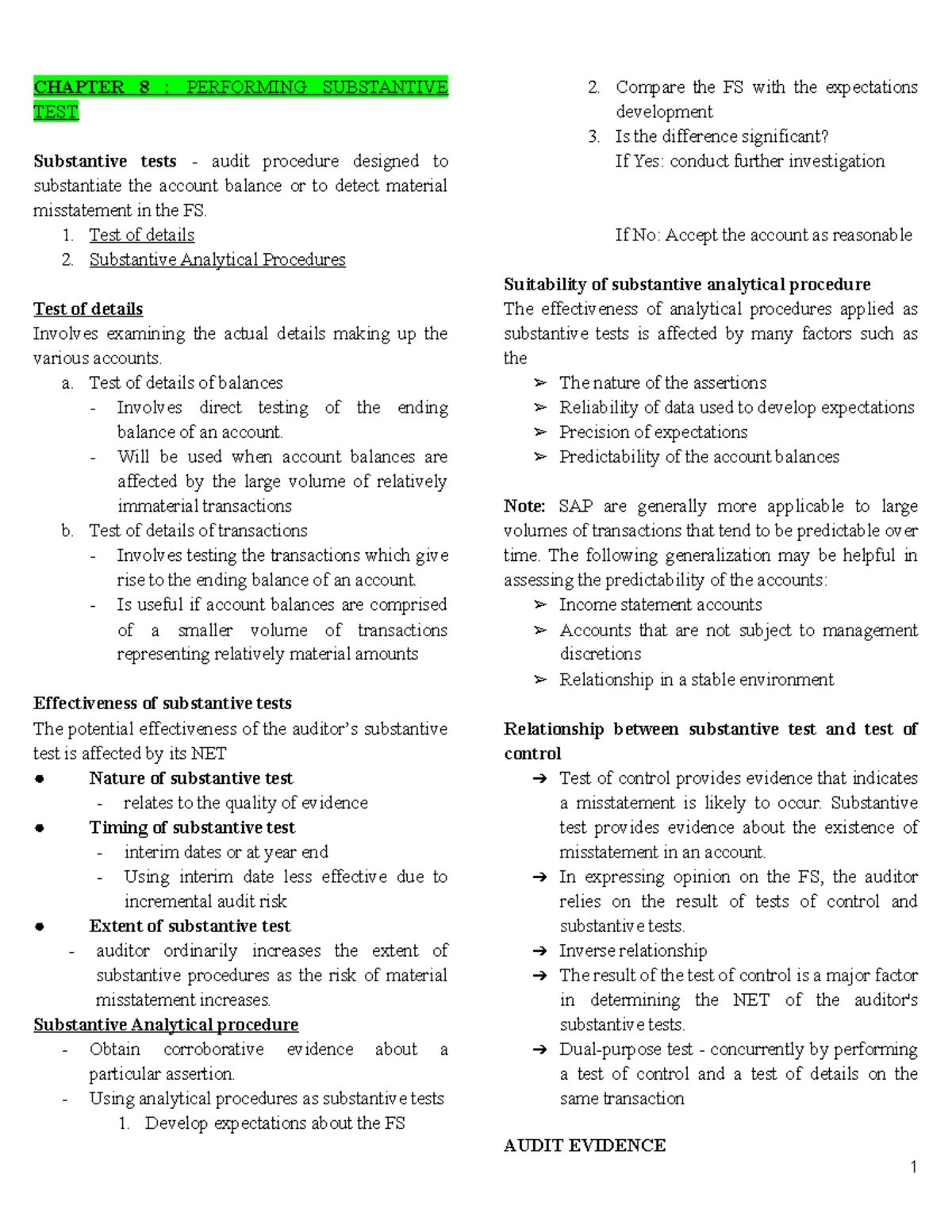Auditing Assurance: Substantive Test Procedures and Documentation Guide ...
