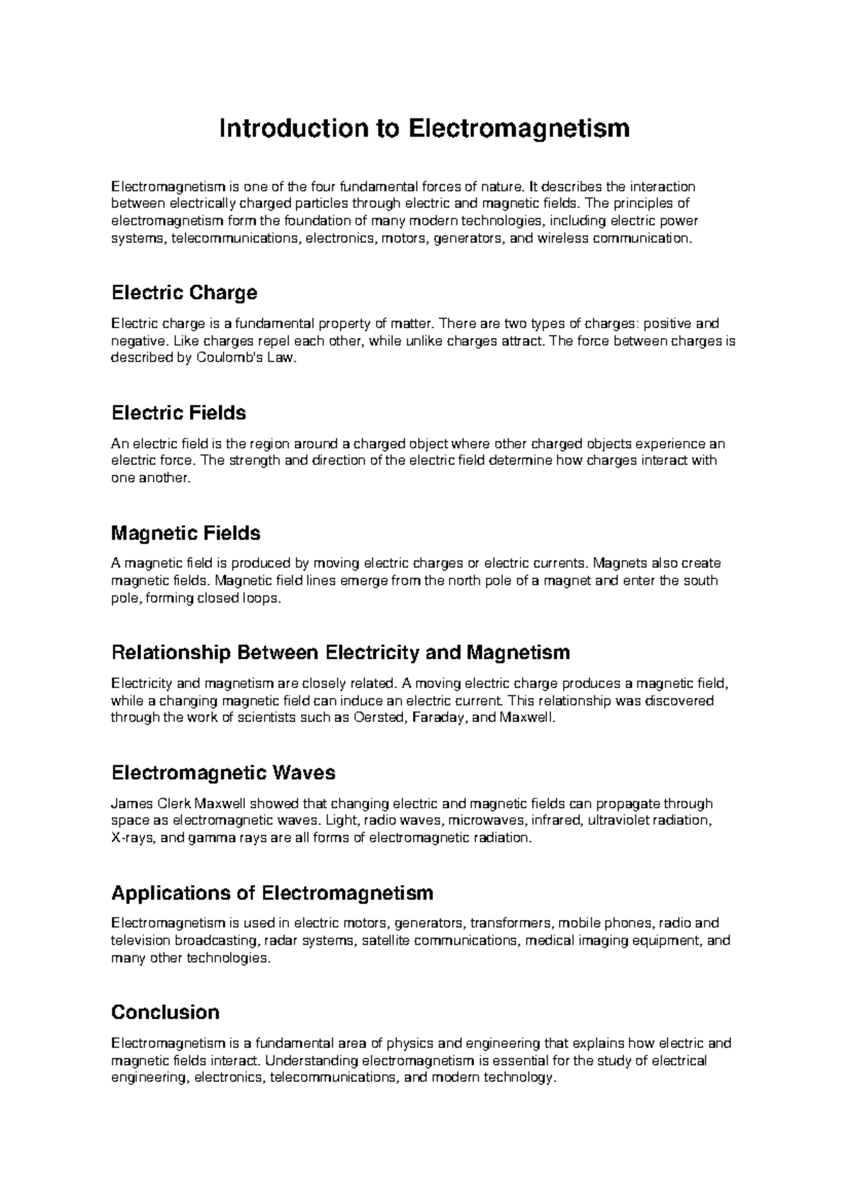 NANANANANANANANANANA: Intro to Electromagnetism Concepts and ...