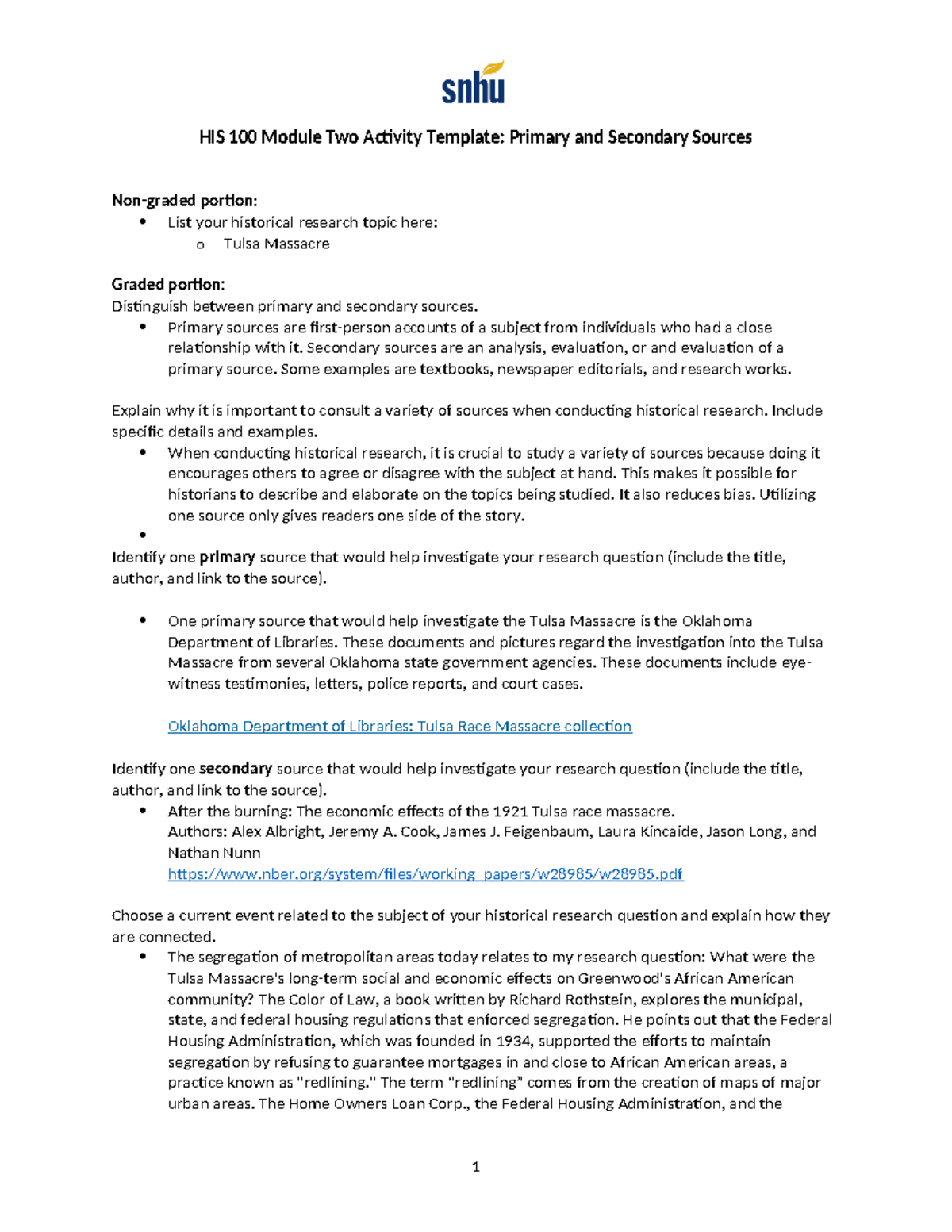 HIS 100 Module Two Activity Sources Template - HIS 100 Module Two ...