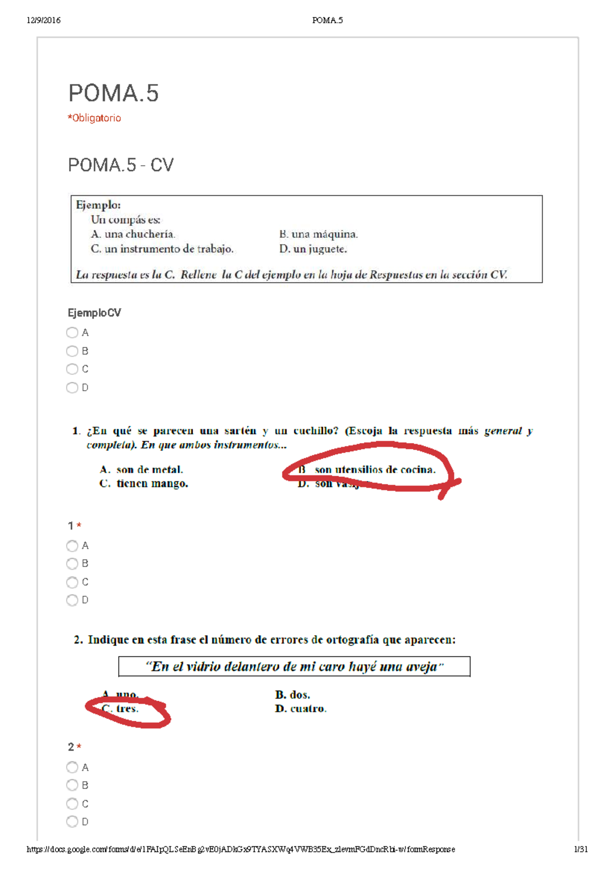 POMA - Prueba Completa y Ejemplos por Sección - Studocu