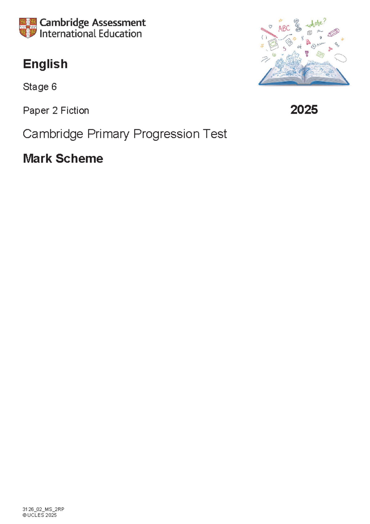 3126 02 2025 MS Stage 6 English Paper 2 Mark Scheme - Studocu