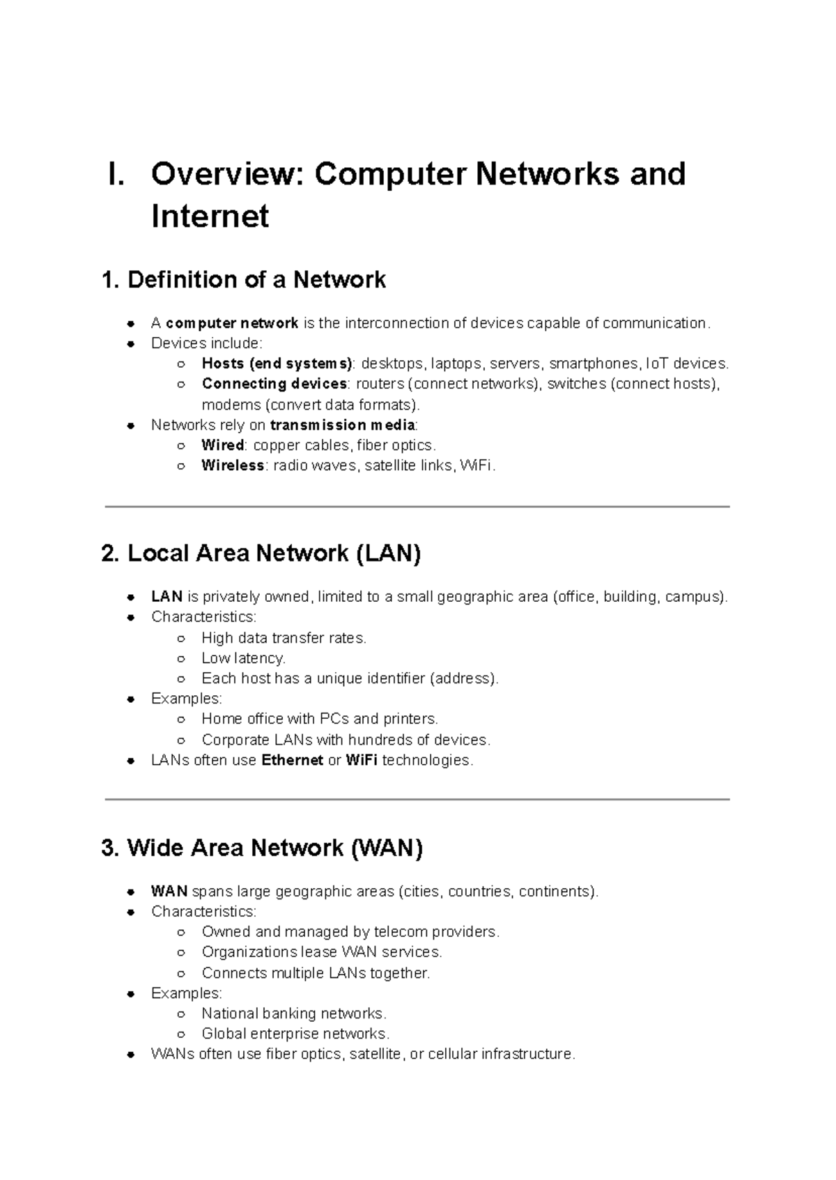 Computer Networks and Internet: Overview and Key Concepts - Studocu