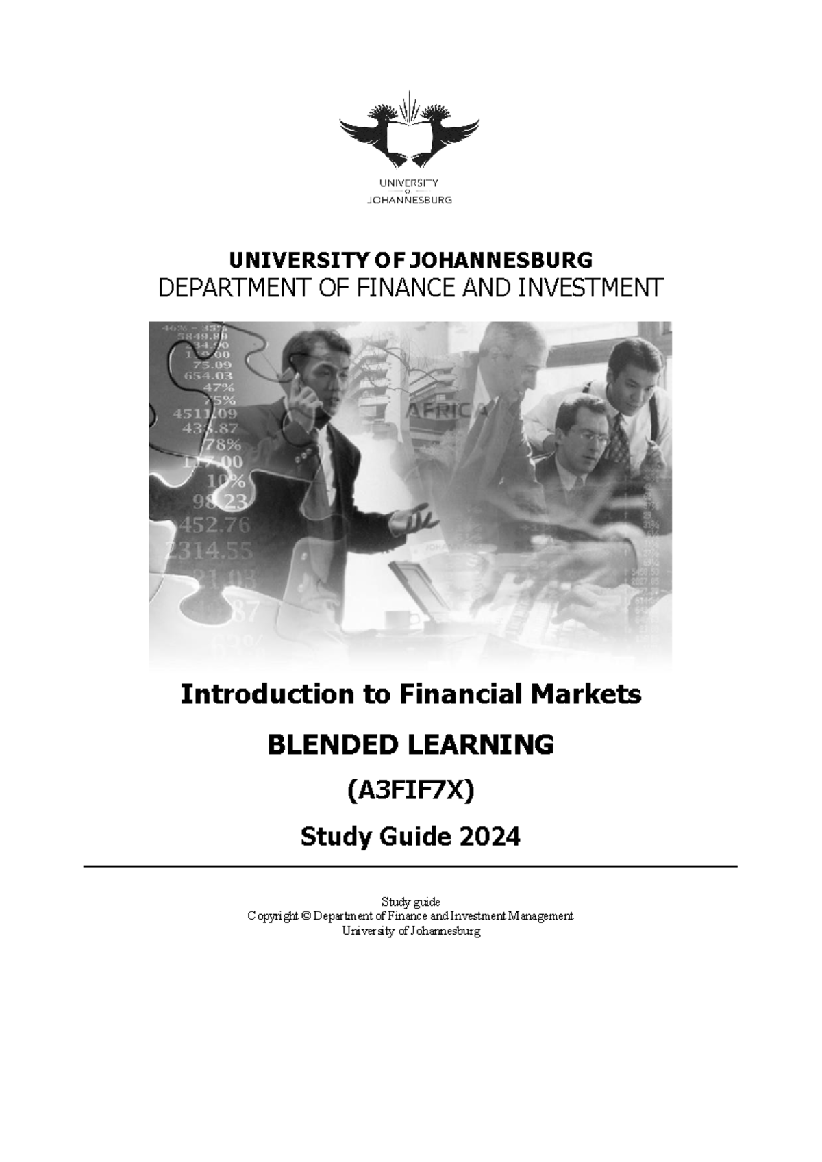 Introduction to Financial Markets Study Guide (A3FIF7X) 2024 - Studocu