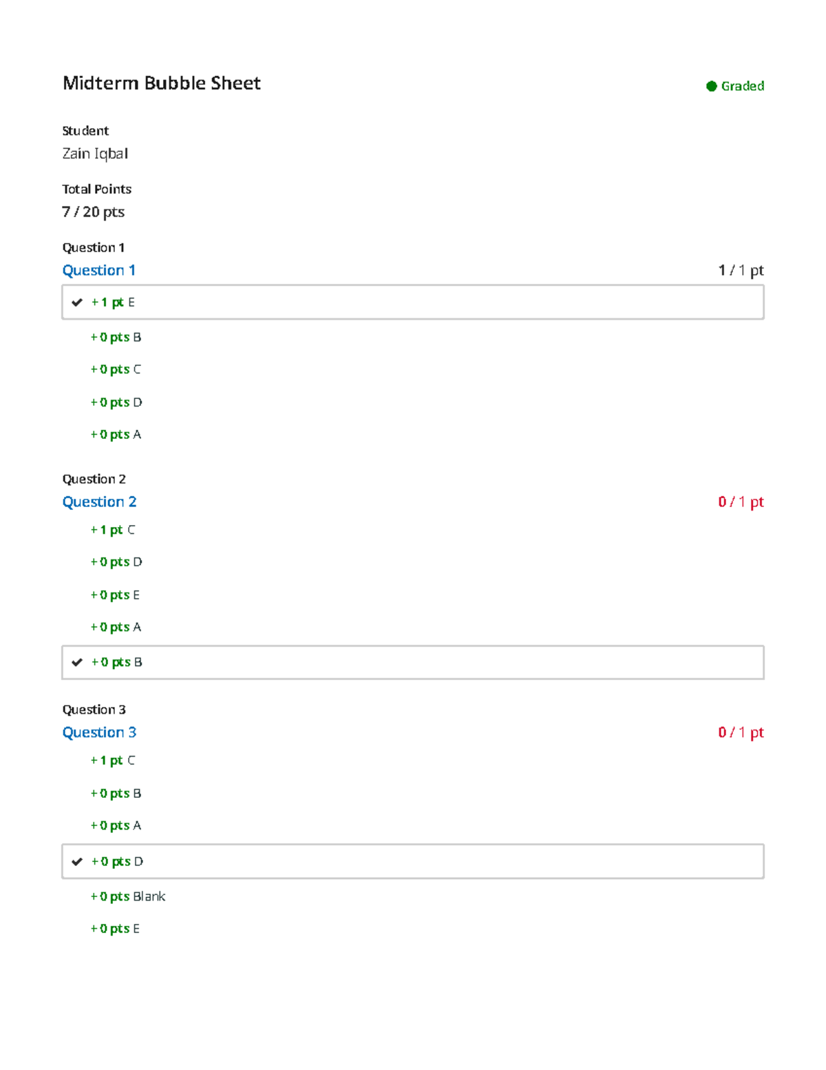 Calc1Summer Midterm Bubble Sheet Results - Studocu