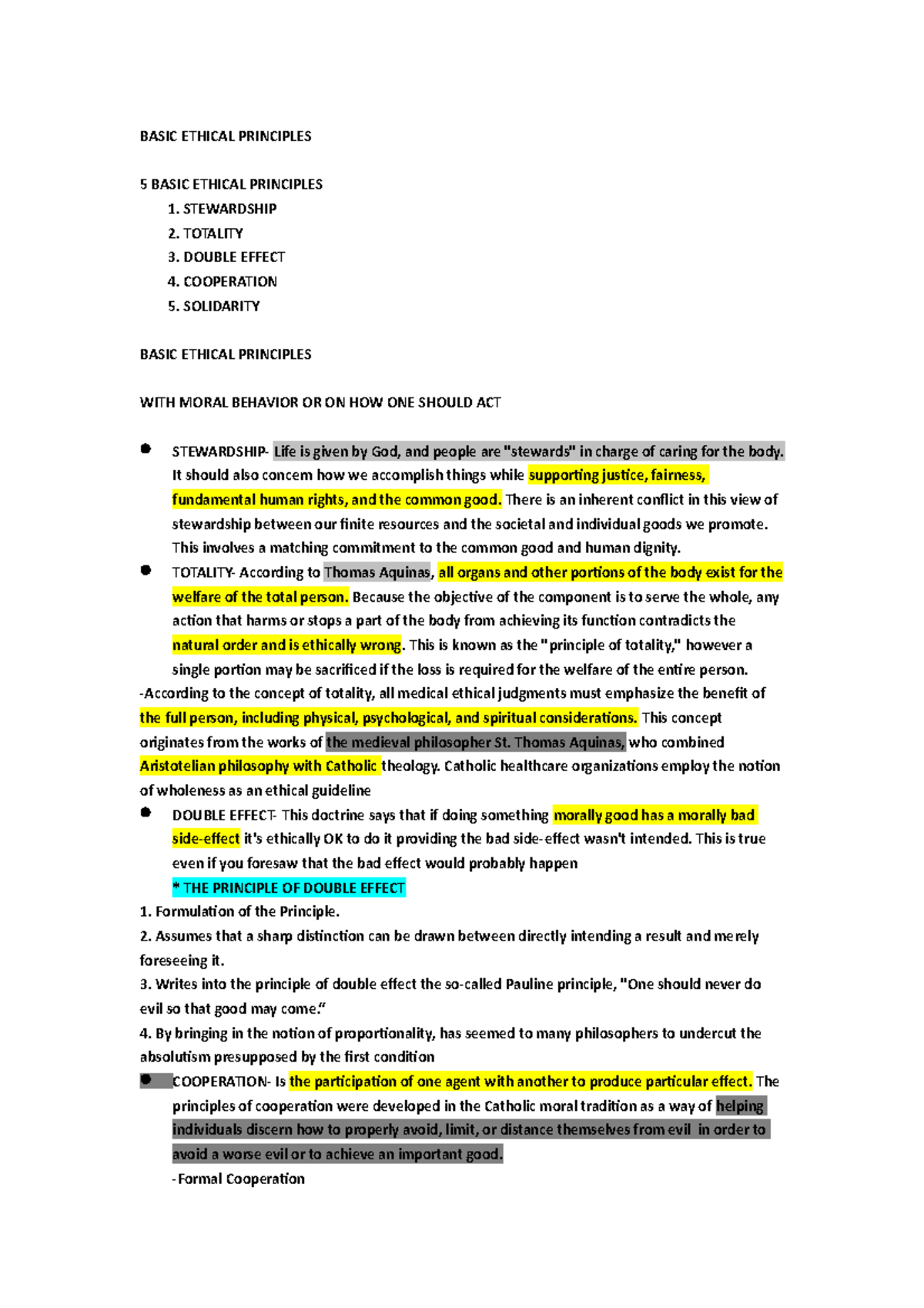 Basic Ethical Principles in Healthcare: Stewardship, Totality, and More ...