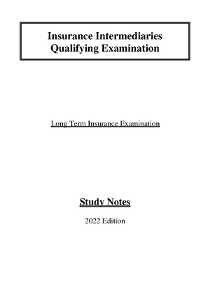 IAB Long Term Insurance COP 2019 Exam - Studocu