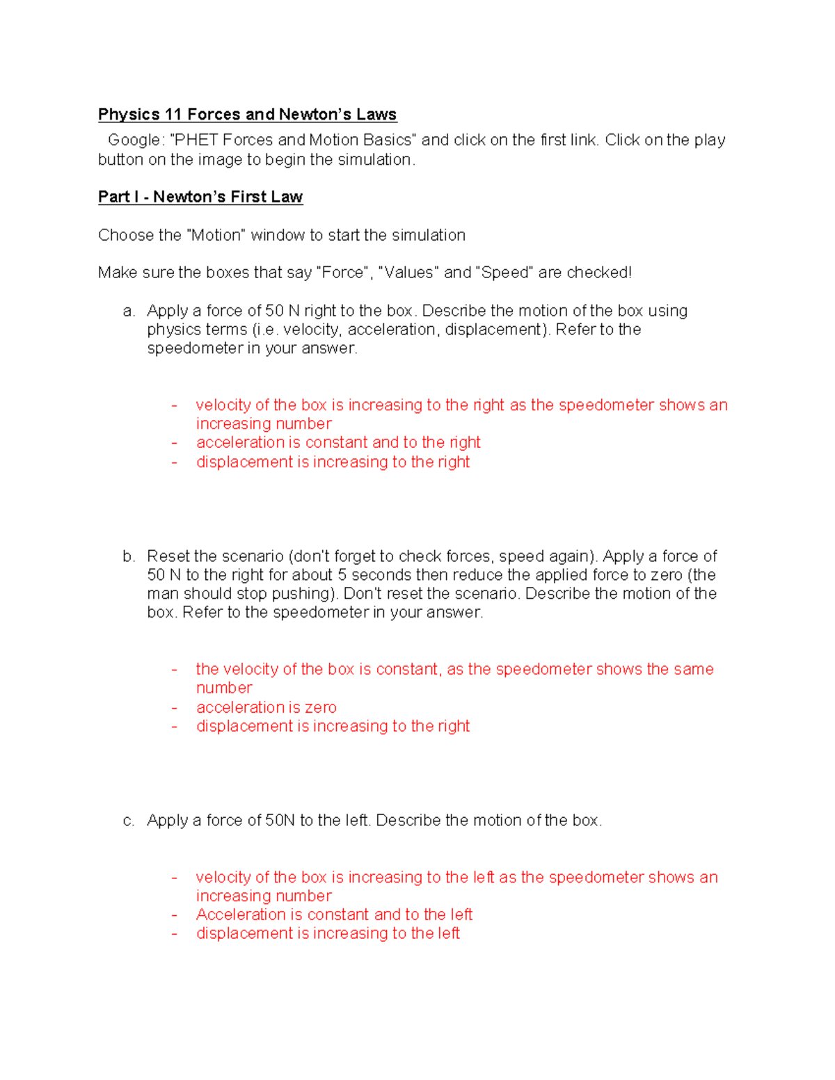 PHYS11 Newton's Laws & Forces: Key Simulation Insights - Studocu