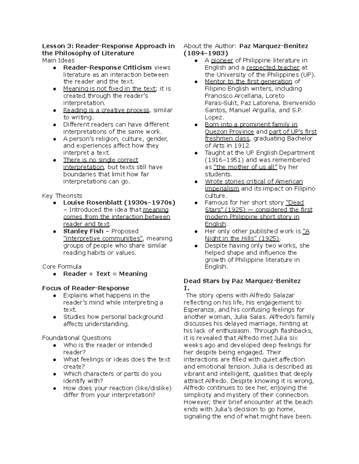 Pre-Final Lit 102: Lessons 3 & 4 - Philosophy of Literature & Feminist ...