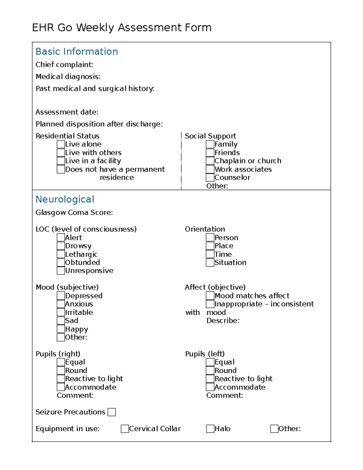 EHRgo Wk5 Med-Surg Shift Assessment & Reflection Summary - Studocu