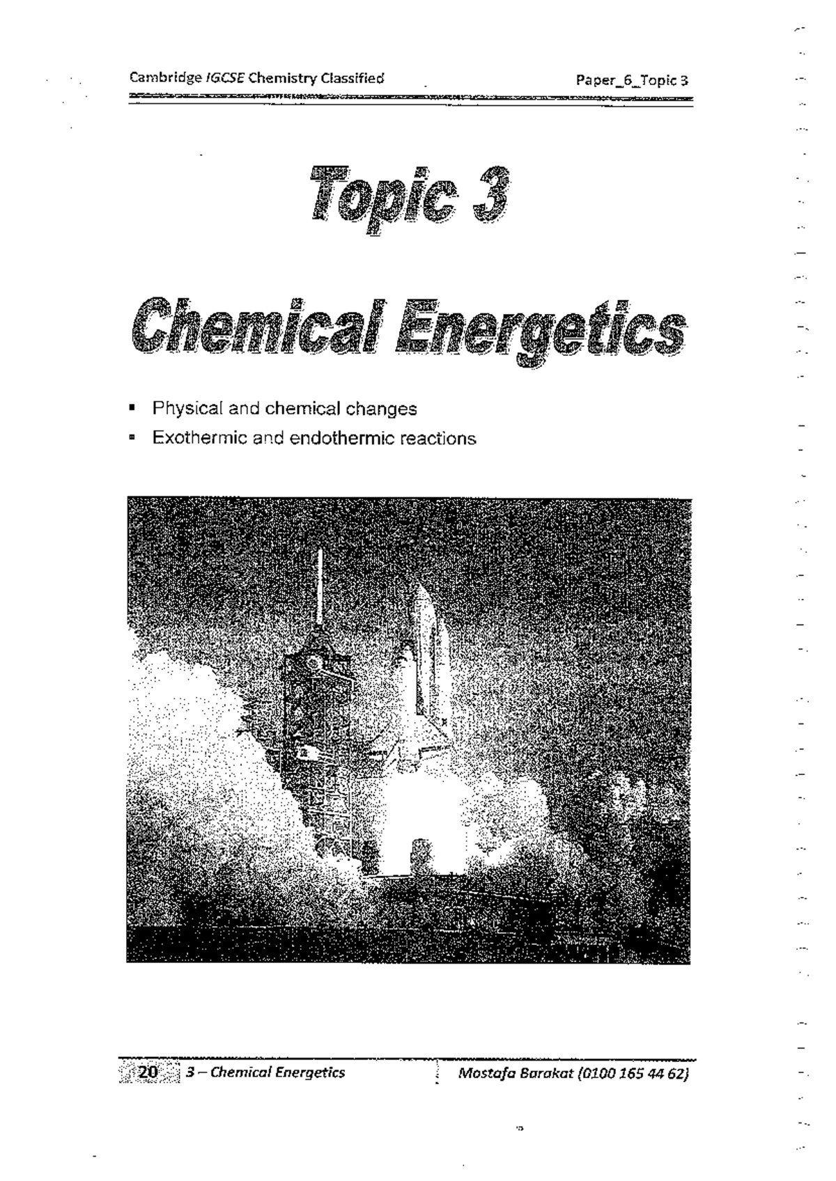 Cambridge IGCSE Chemistry Paper 6: Chemical Energetics Study Guide ...