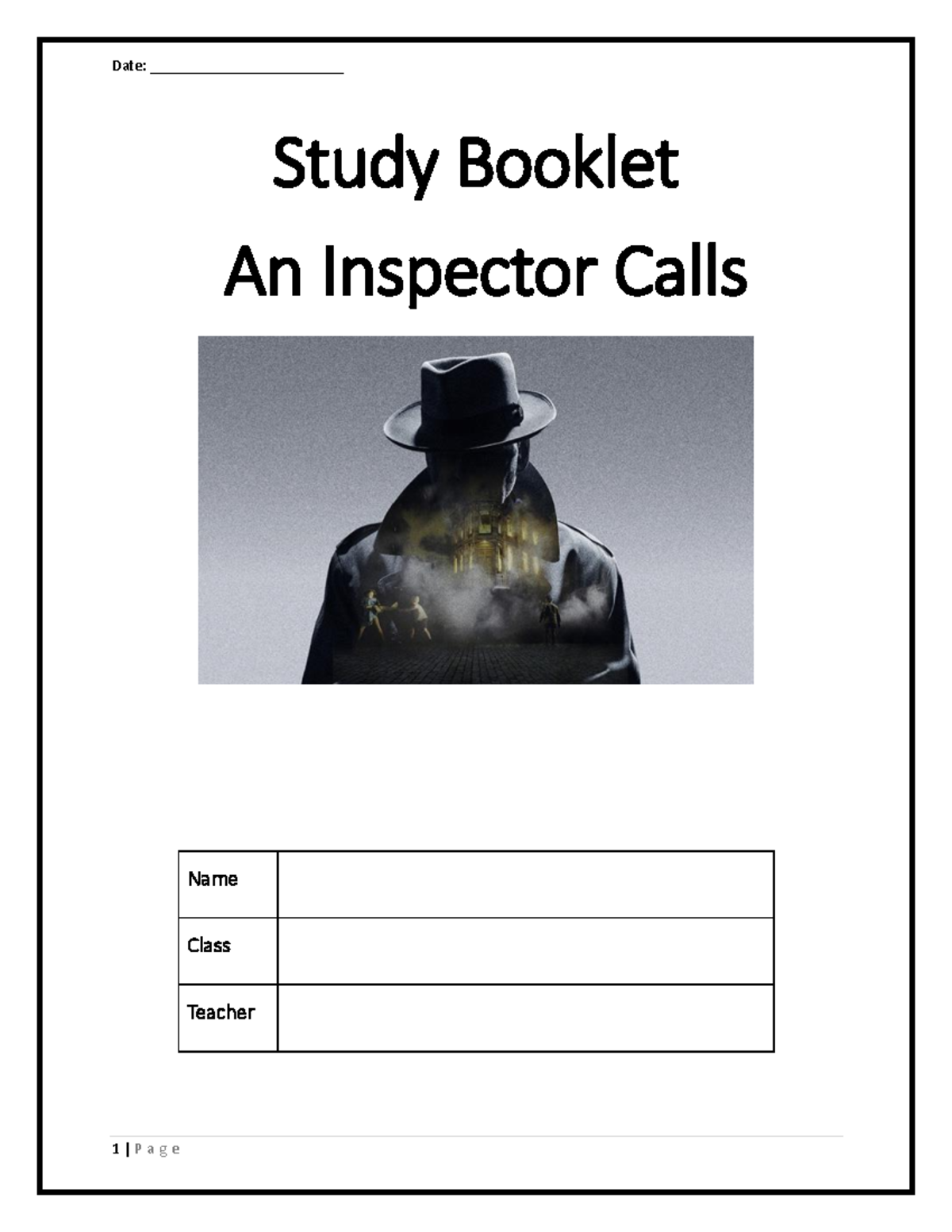 AIC Workbook: Revision Notes on "An Inspector Calls" - Studocu