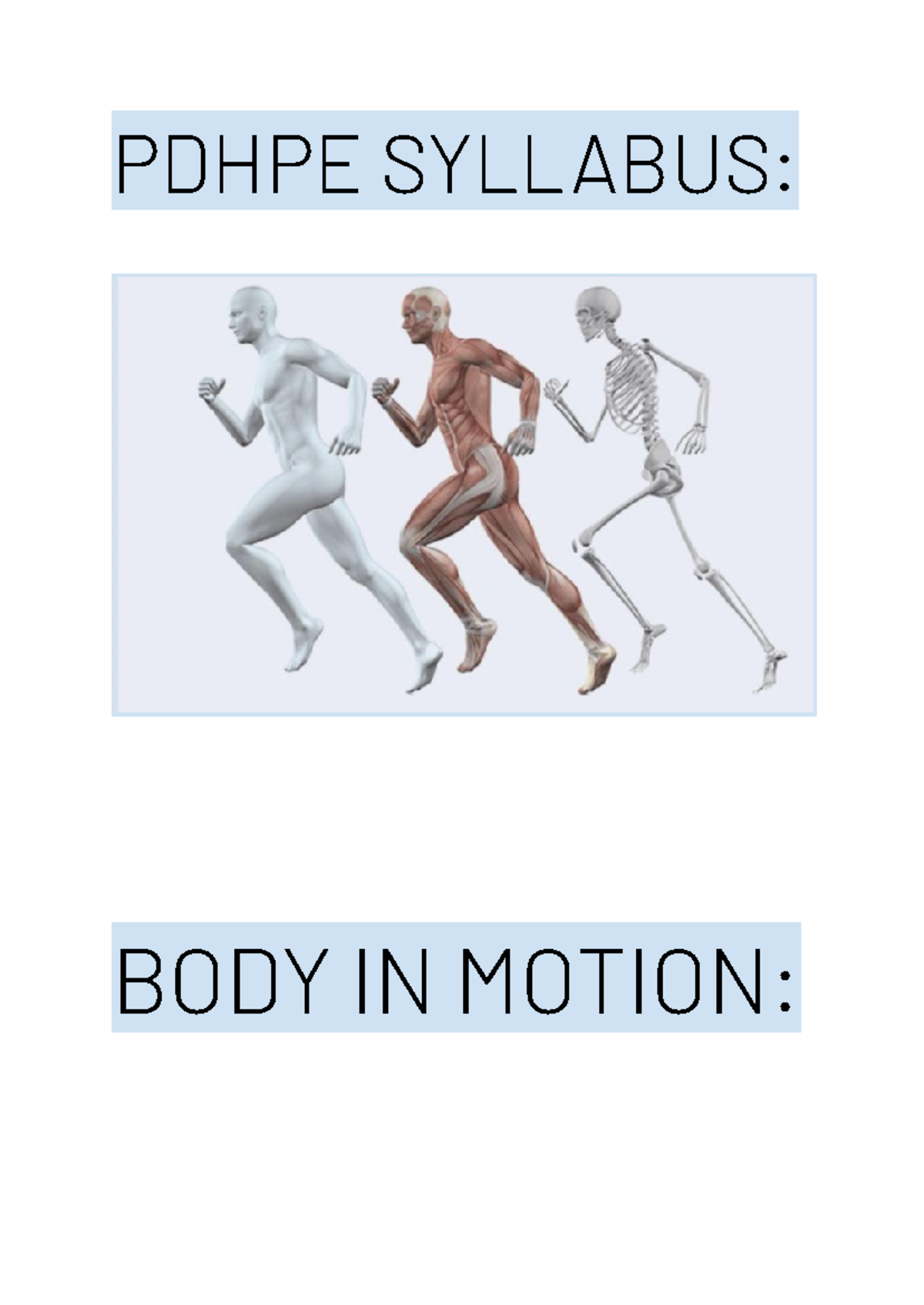 Pdhpe Syllabus CORE 2: Body in Motion - Musculoskeletal ...
