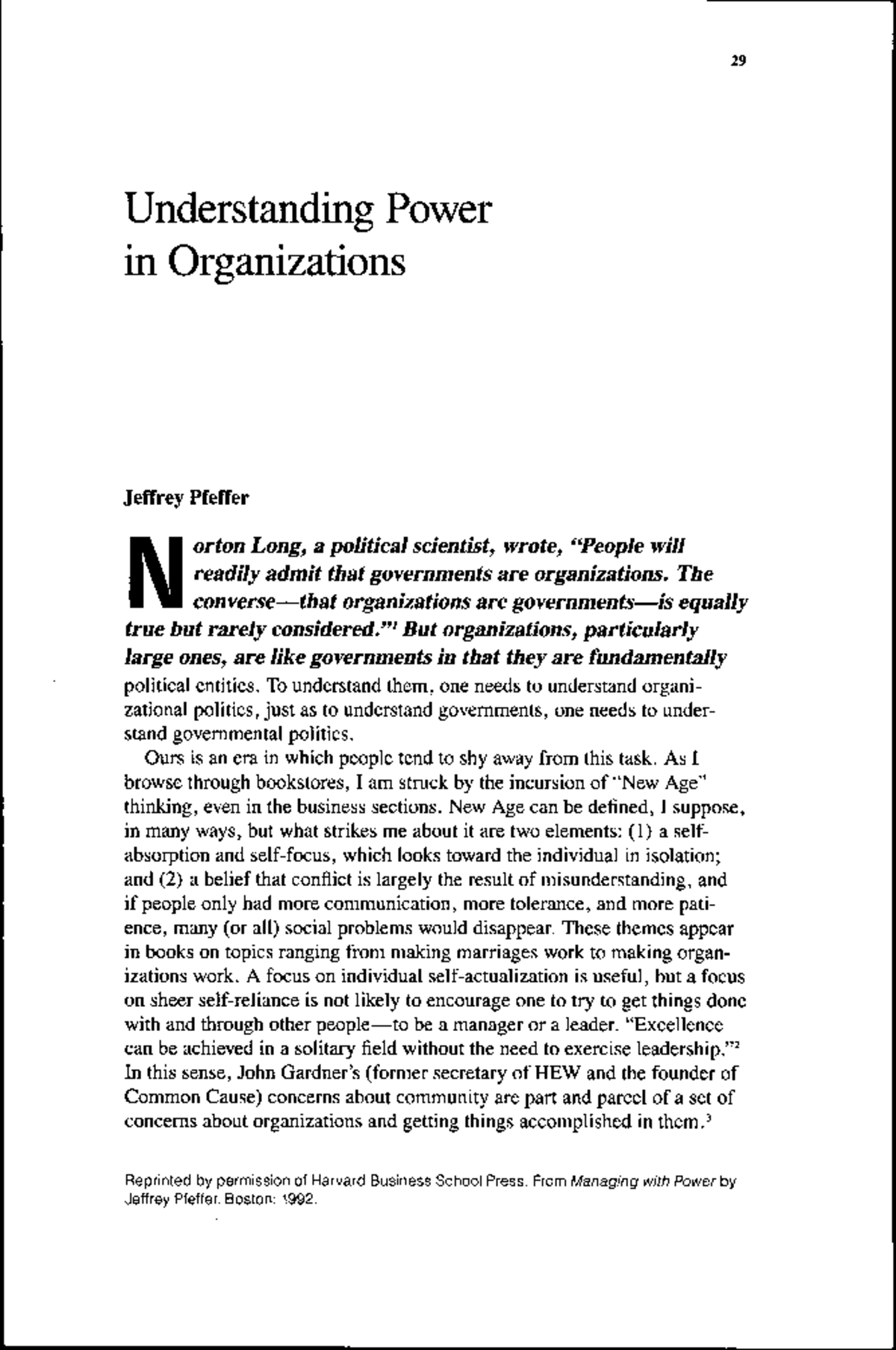 Understanding Power Dynamics in Organizations - Pfeffer Insights - Studocu