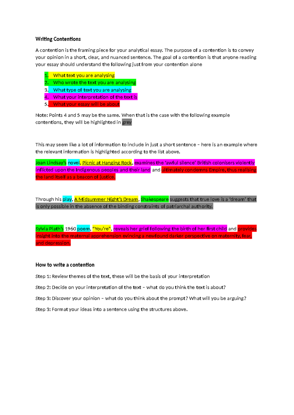 ENG101: Writing Effective Contentions for Analytical Essays - Studocu
