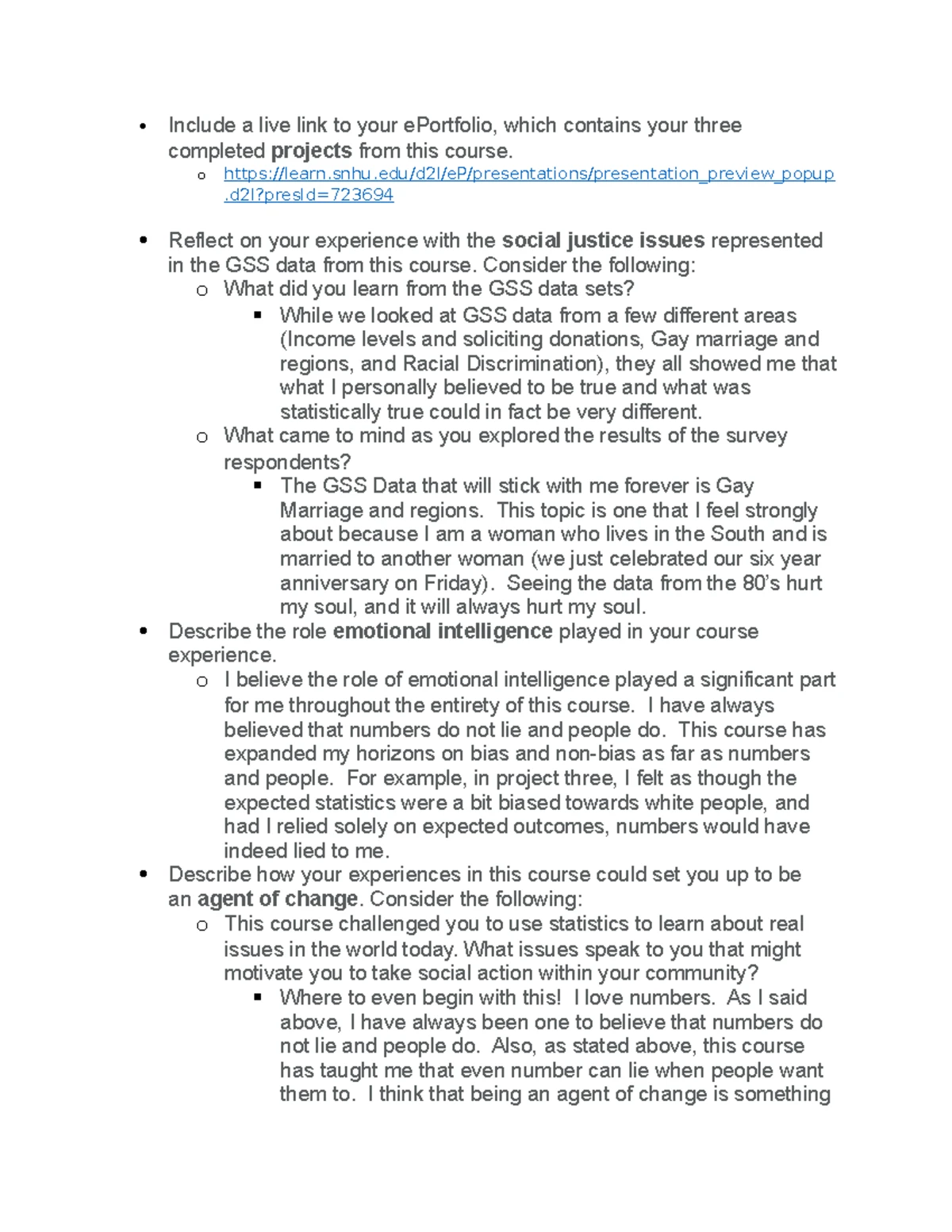 PSY222 - Module one ePortfolio Setup - ANONYMOUS Assignment: ePortfolio Setup Complete the setup ...