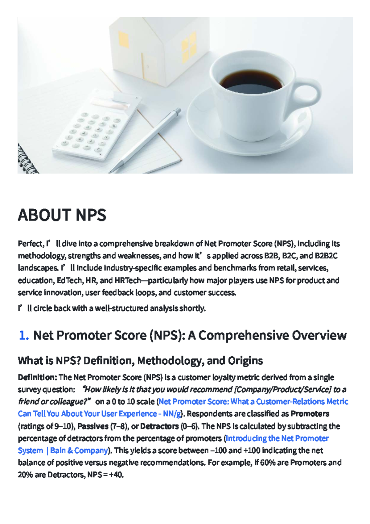 About NPS: Comprehensive Analysis of Net Promoter Score (NPS) - Studocu