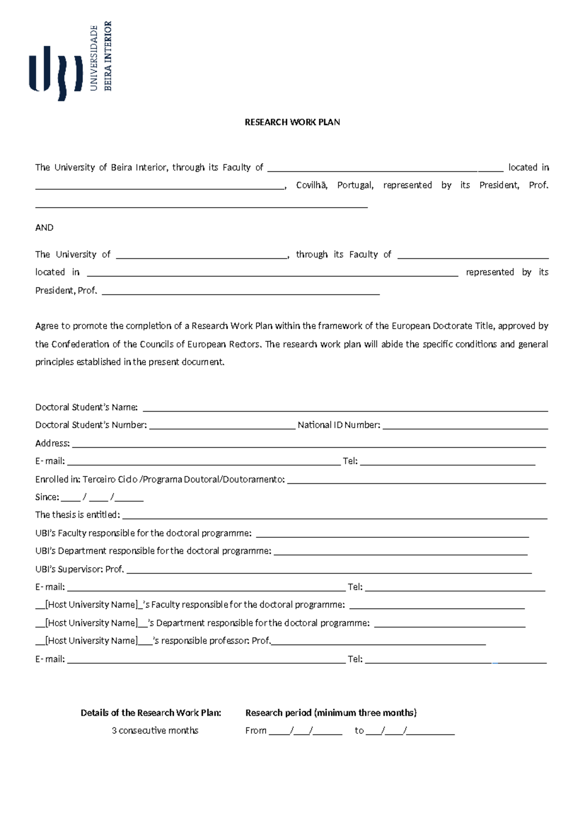 4393 Research Work Plan Template for Doctoral Students - Studocu