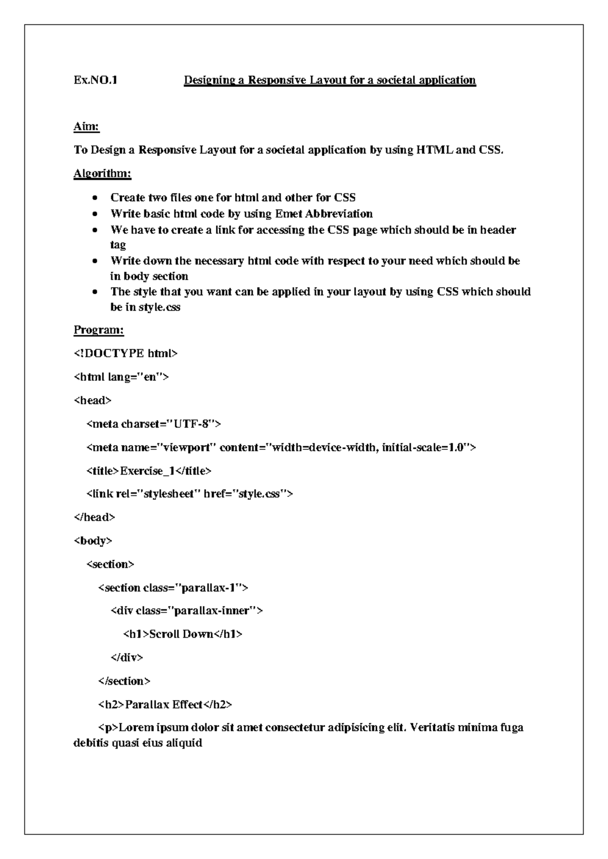 CCS 370 UI/UX Lab Manual: Responsive Layout Design & Interaction Patterns - Studocu