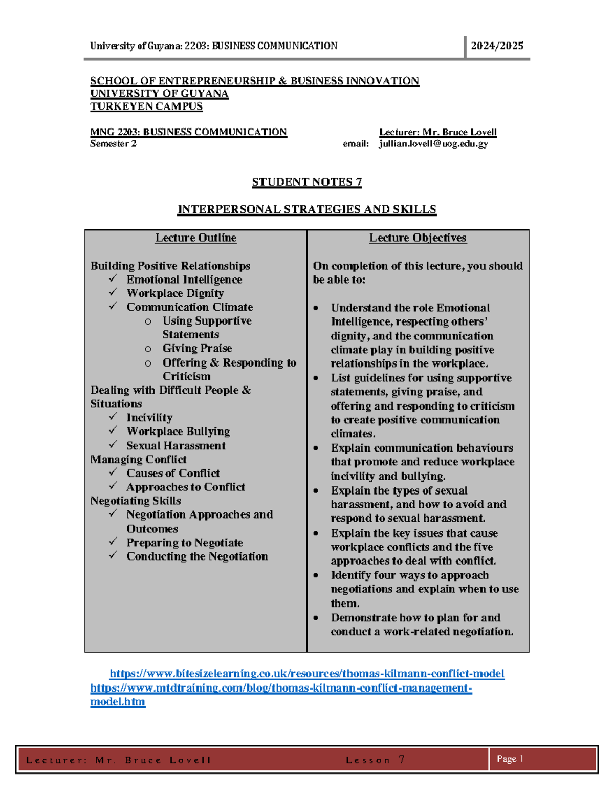 MNG 2203: Business Communication - Lesson 7: Interpersonal Strategies ...